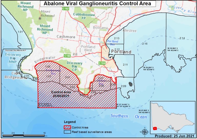 Abalone Disease Control Area Reduced - VRFish